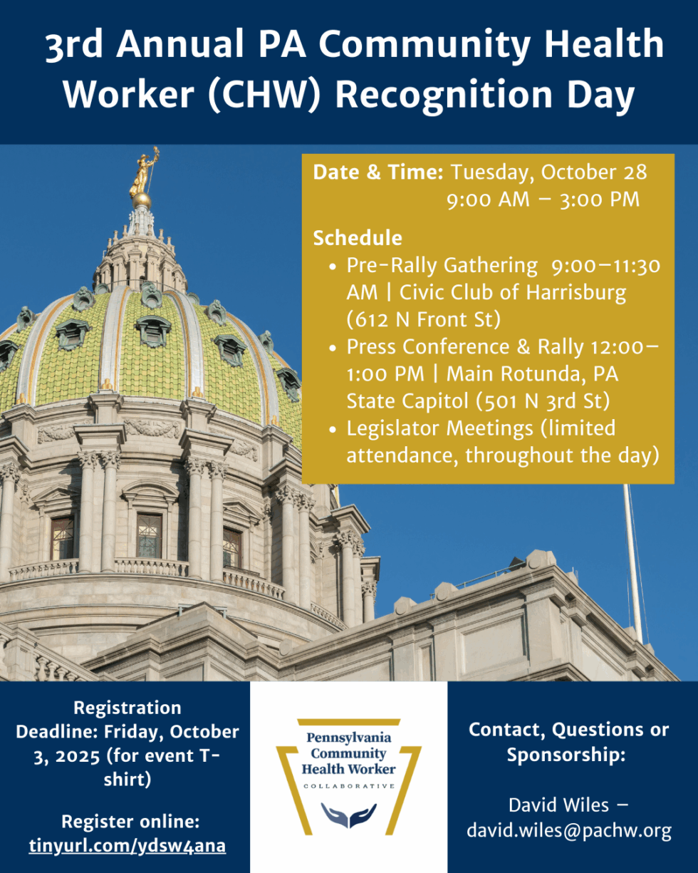 3rd Annual PA Community Health Worker (CHW) Recognition Day | Strong ...